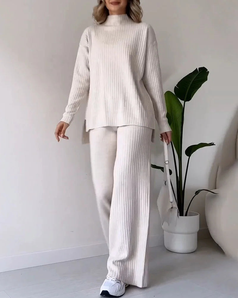 ZILAS - Chic slit casual two-piece set – SoleaMood